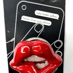 Gothic Style Designed Lips Phone Holder / Halloween Brooch / Choker ...