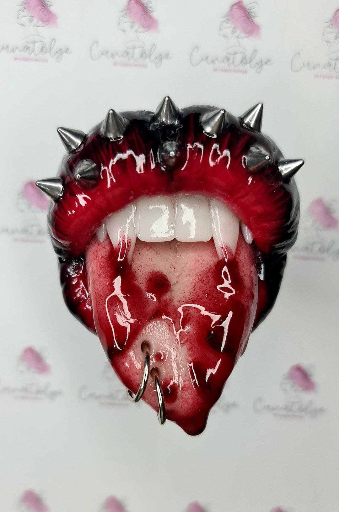 Gothic Style Designed Lips Phone Holder / Halloween Brooch / Choker ...