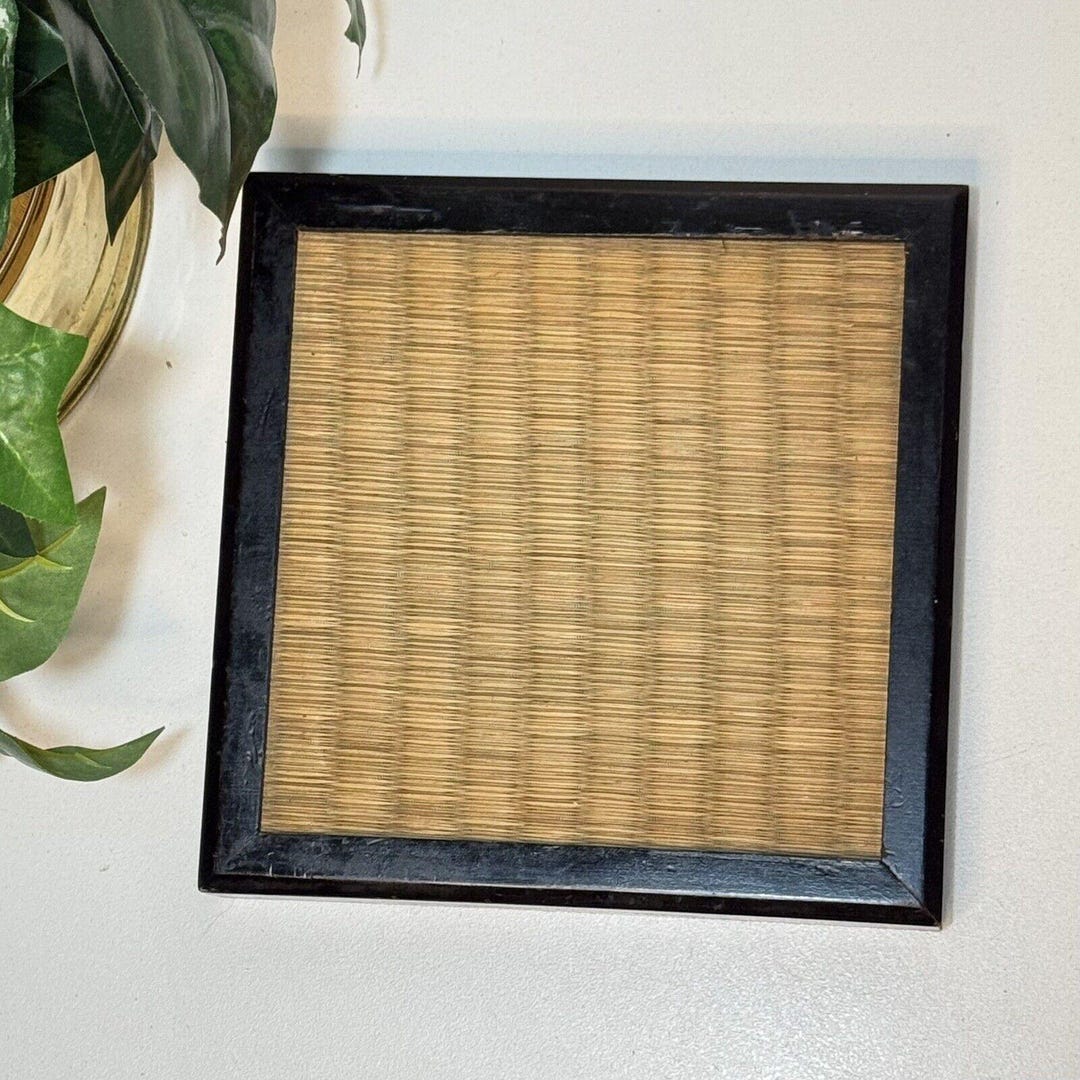 Vintage Japanese Tatami Mat With Wood Stand Base for Bonsai Ikebana ...