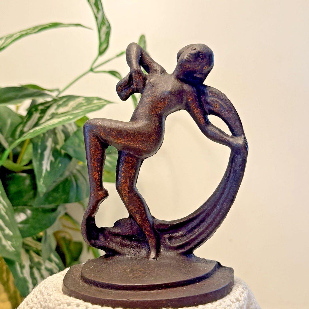 Antique Art Deco Bronzed Metal Dancing Lady Sculpture or Bookend - Etsy