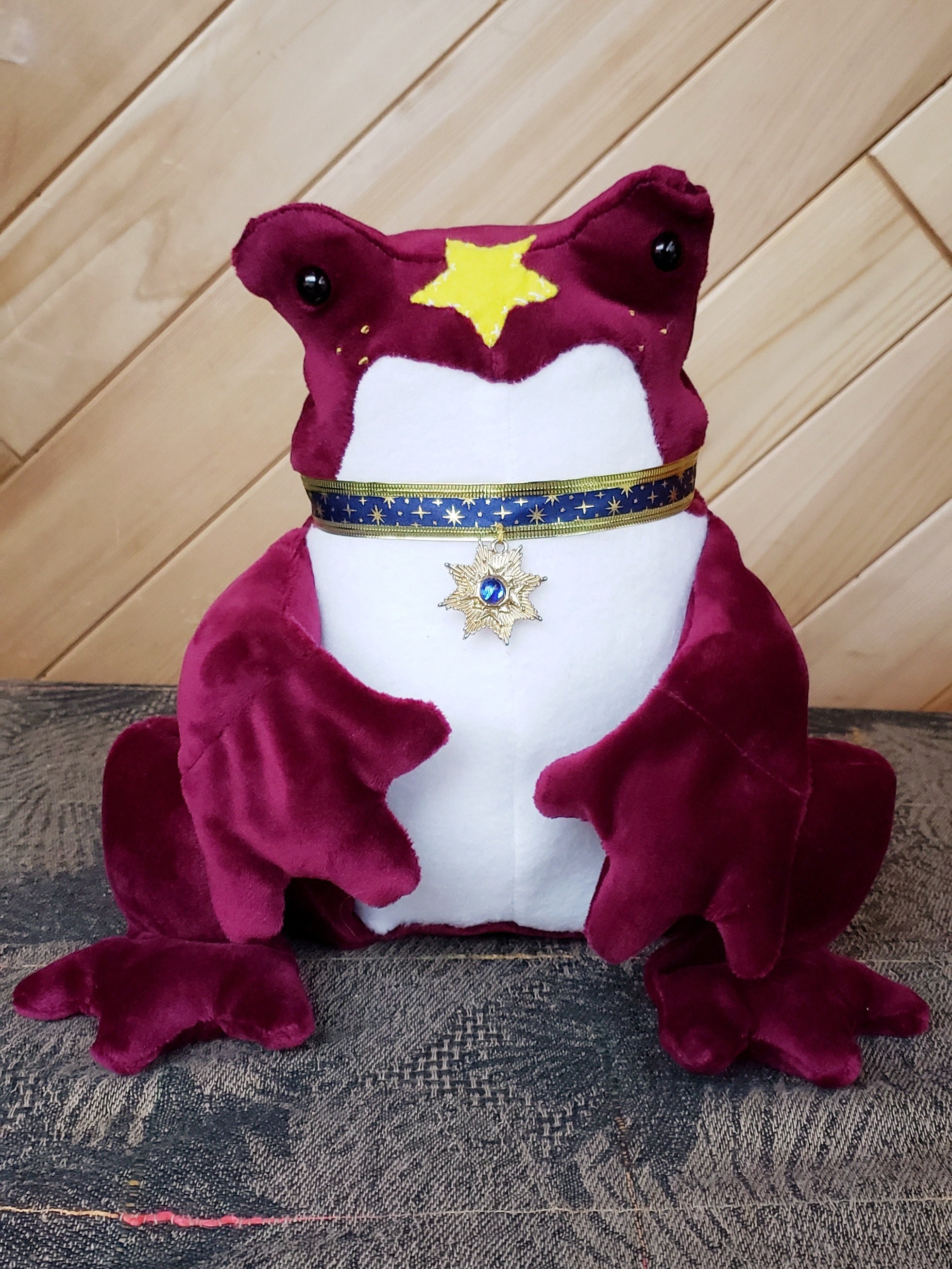 Purple Fleece Wizard Toad Stuffed Animal With Yellow Stars - Etsy