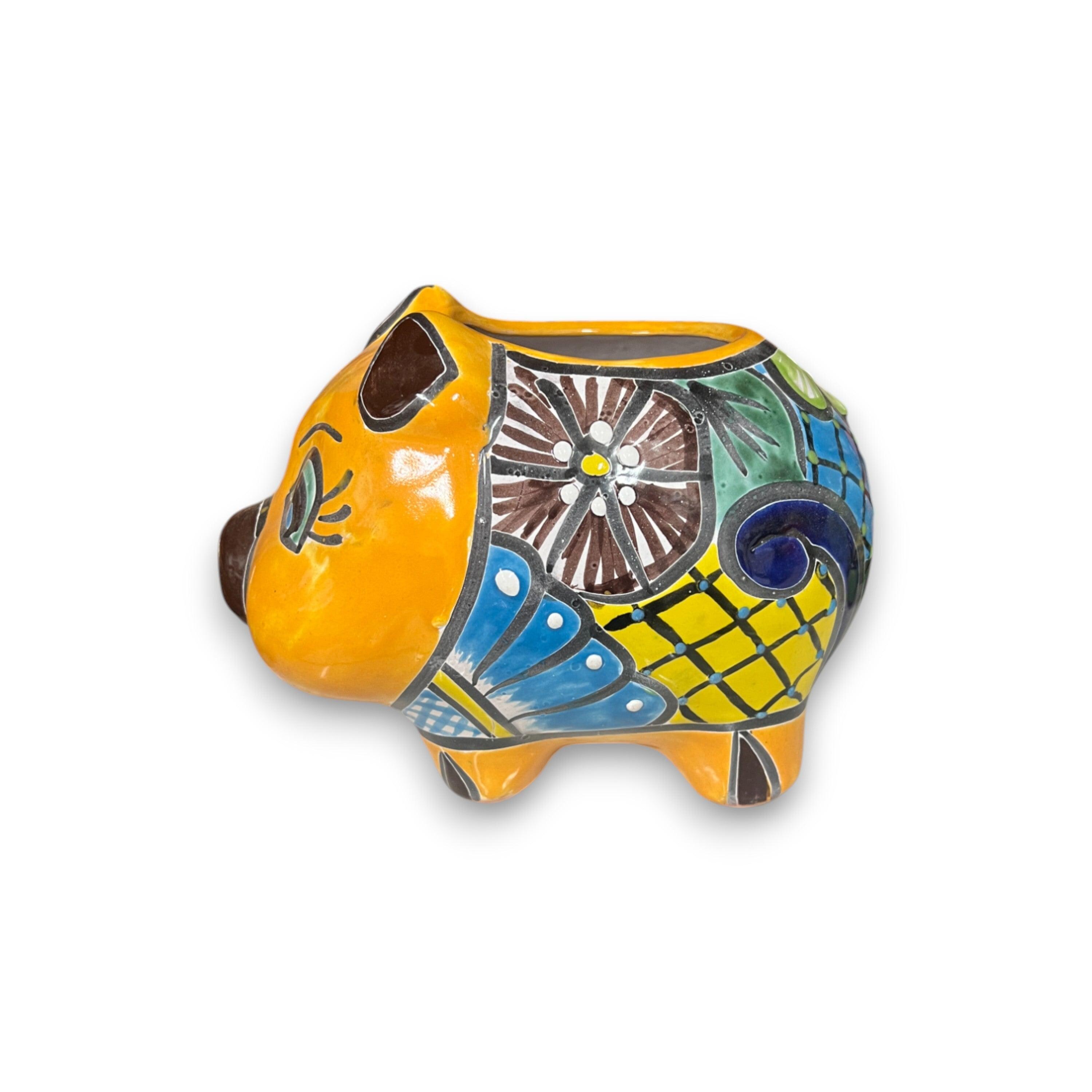 Talavera Pig Planter | Colorful Hand-painted Mexican Flower Pot - Etsy