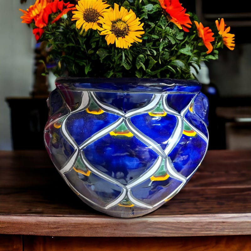 Blue Flower Pot - Etsy