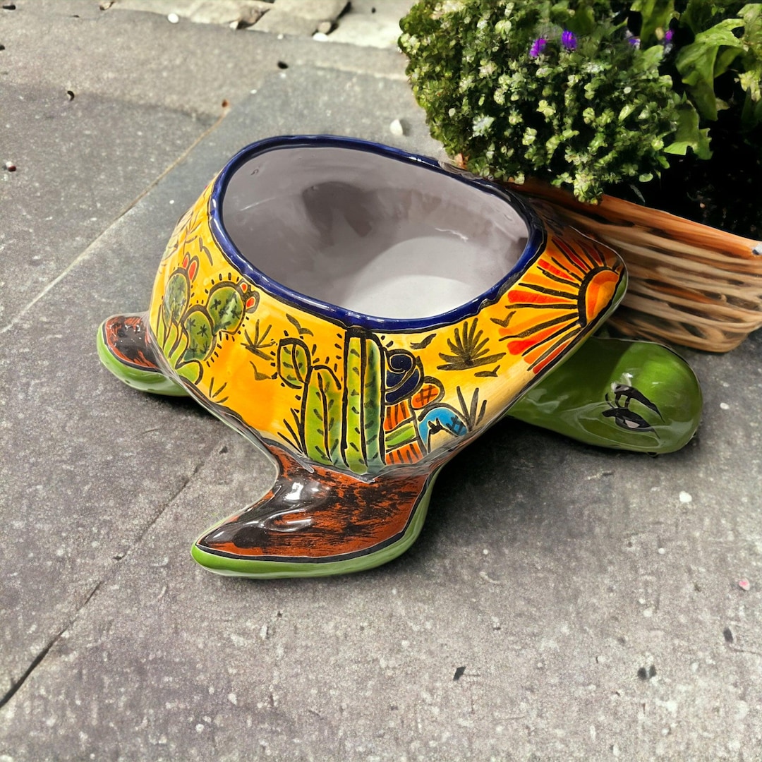 Large Talavera Sea Turtle Planter Hand-painted Desert Design Pottery - Etsy