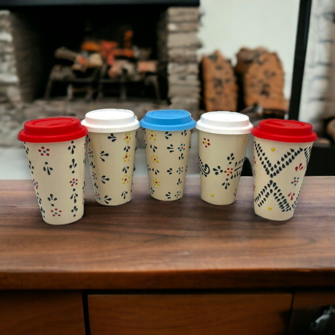 Authentic Handmade Mexican Coffee Cup Vibrantly Hand-painted Talavera ...