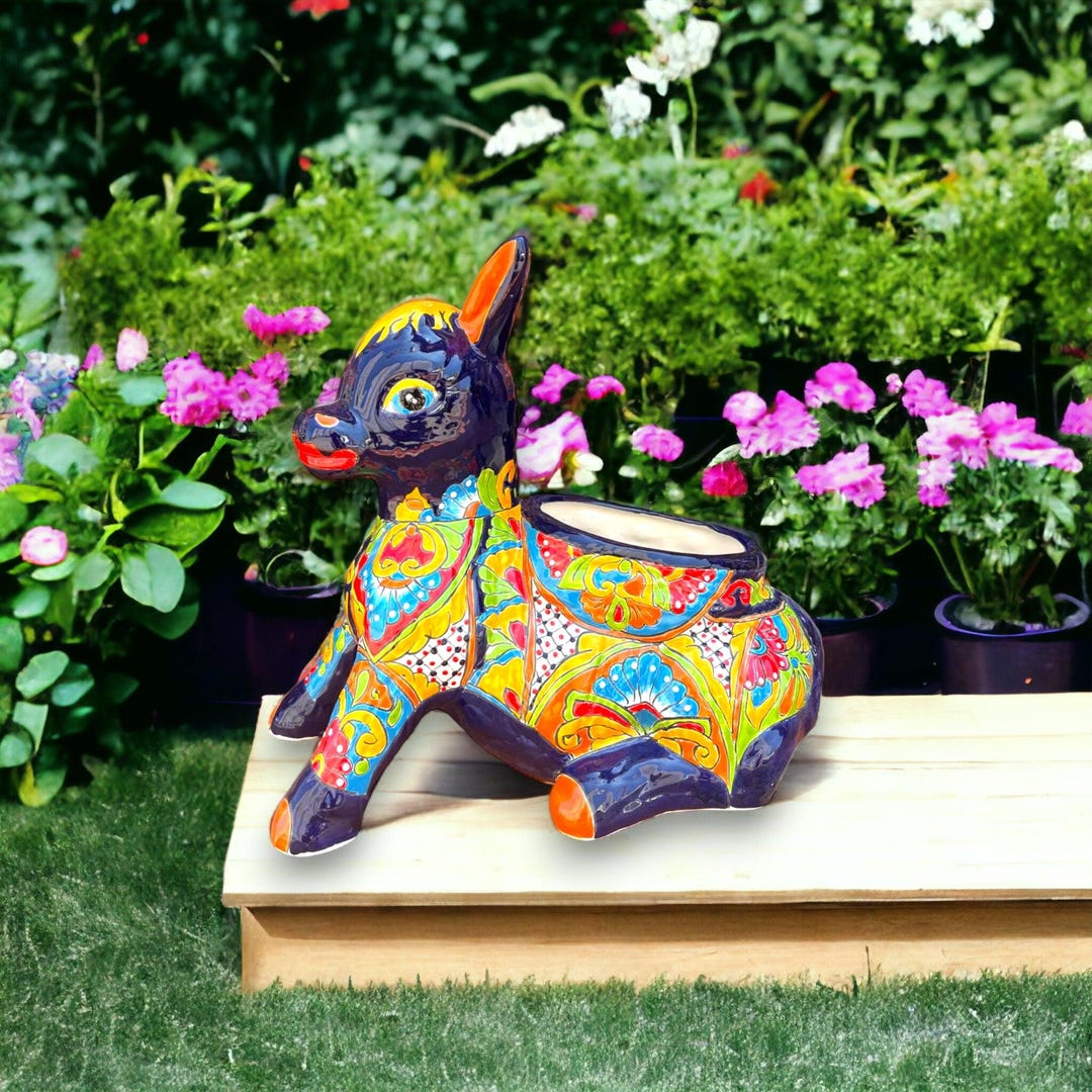 Colorful Talavera Donkey Planter Handmade Extra Large Burro Pot - Etsy
