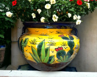 Talavera Planter Flower Pot Indoor Outdoor Handmade Folk Art Mexican ...