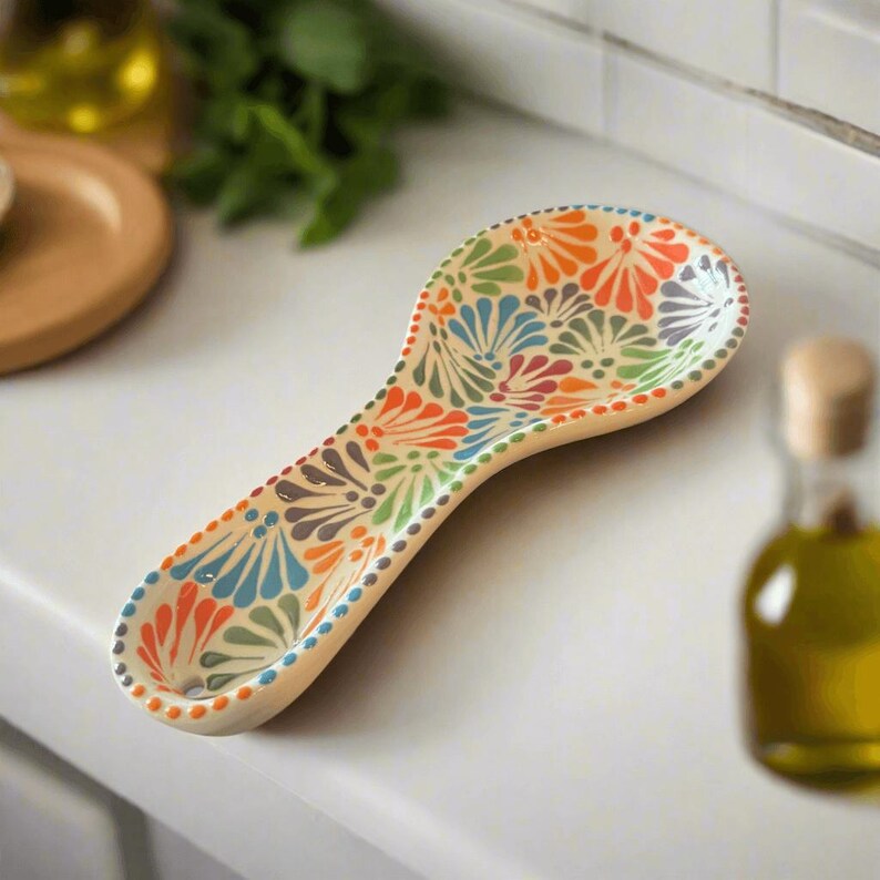 Talavera Spoon Rest | Handmade Mexican Puebla - Etsy