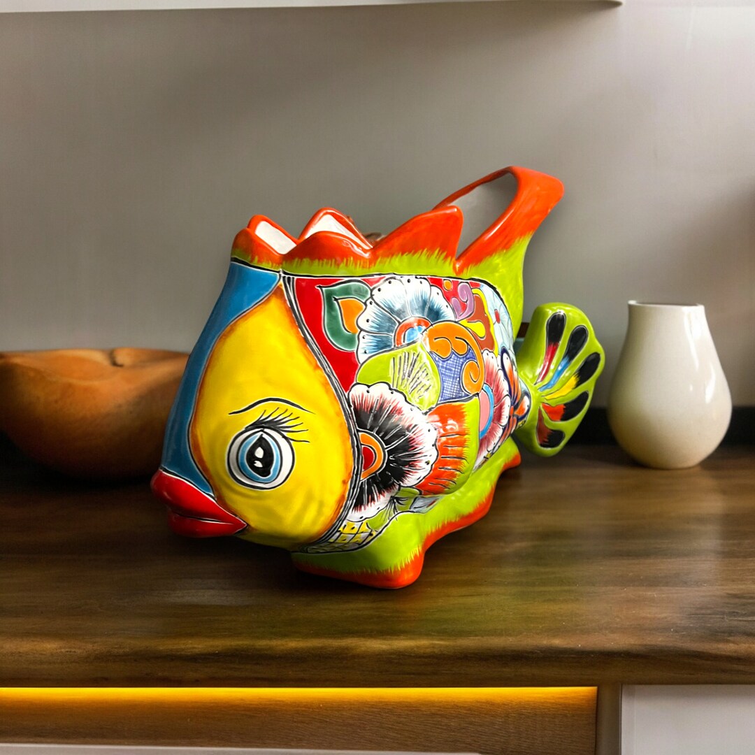 Large Talavera Fish Planter Hand-painted Mexican Statue Pottery - Etsy