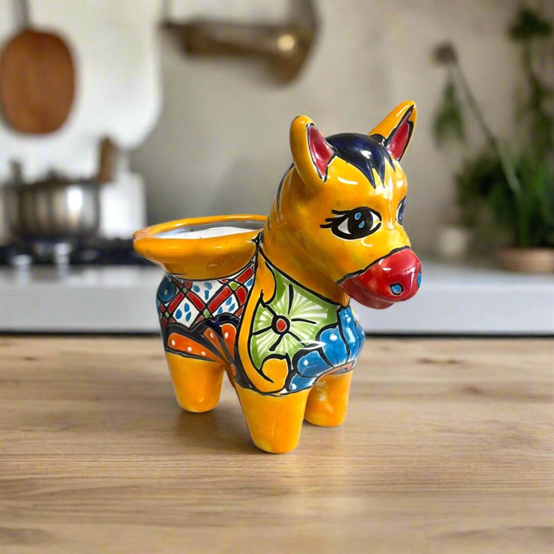 Talavera Donkey Planter | Hand-painted Mexican Burro Flower Pot - Etsy