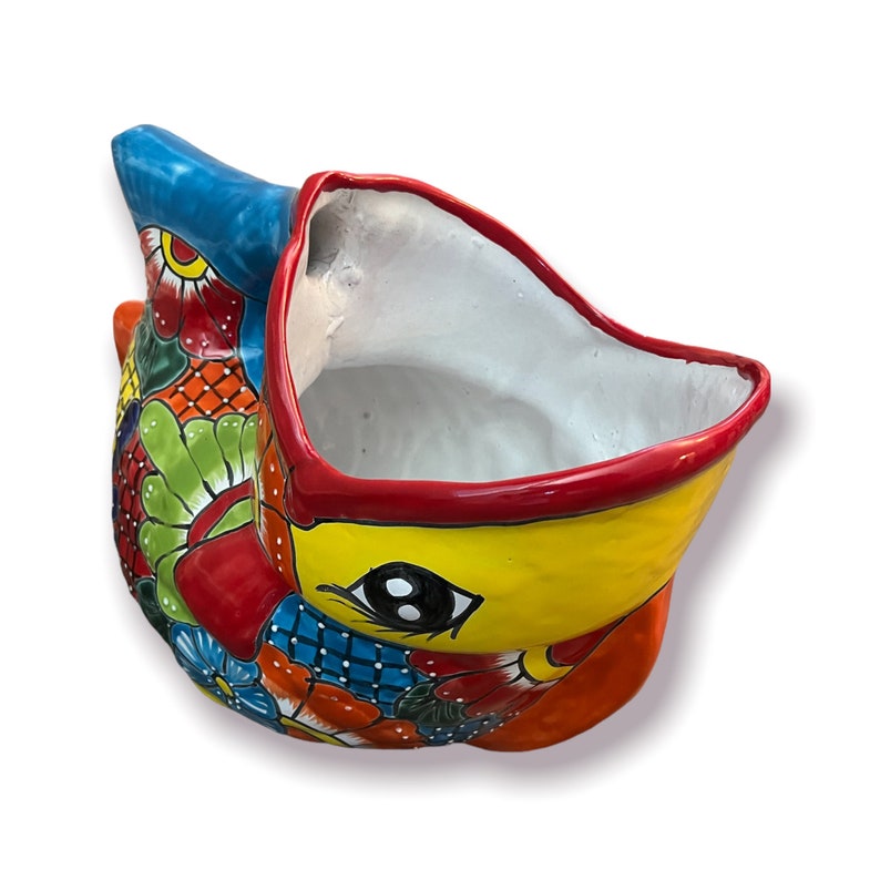 RARE XL Talavera Fish Planter Hand Painted Mexican Statue - Etsy