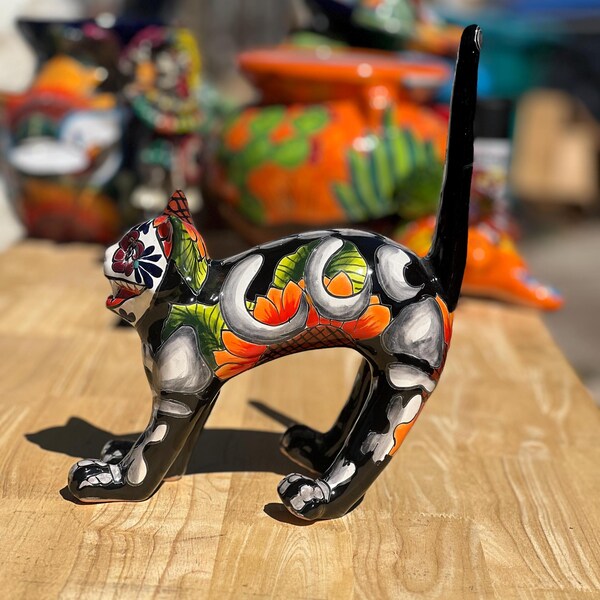 Day of the Dead Cat Statue - Etsy