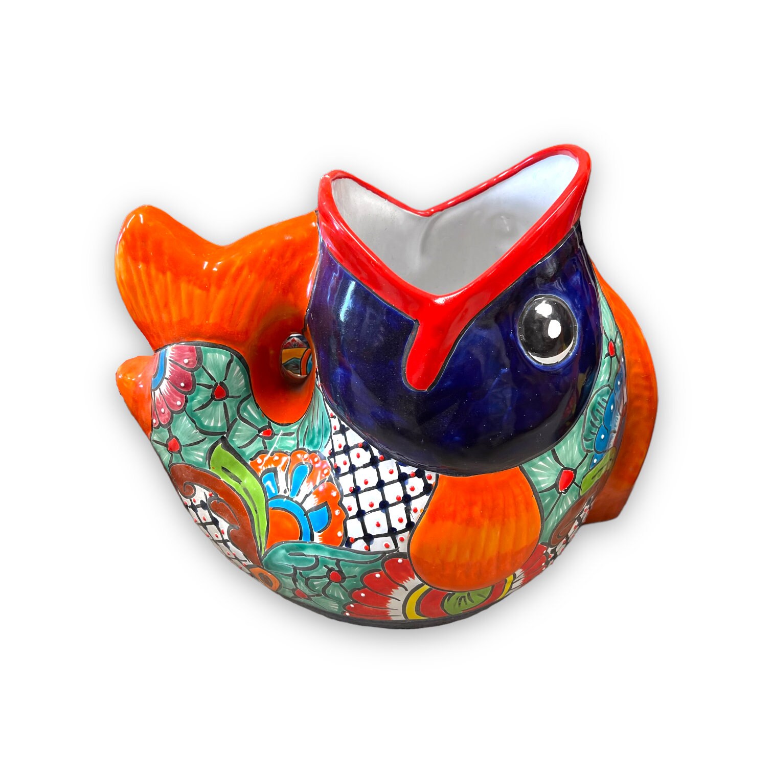 RARE XL Talavera Fish Planter Hand Painted Mexican Statue - Etsy
