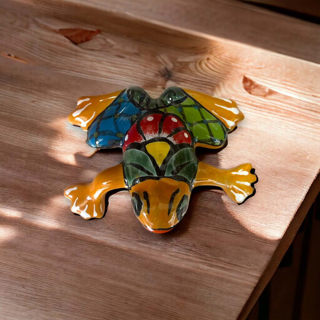 Colorful Handmade Talavera Frog Figurine Mexican Hand-painted Decor ...