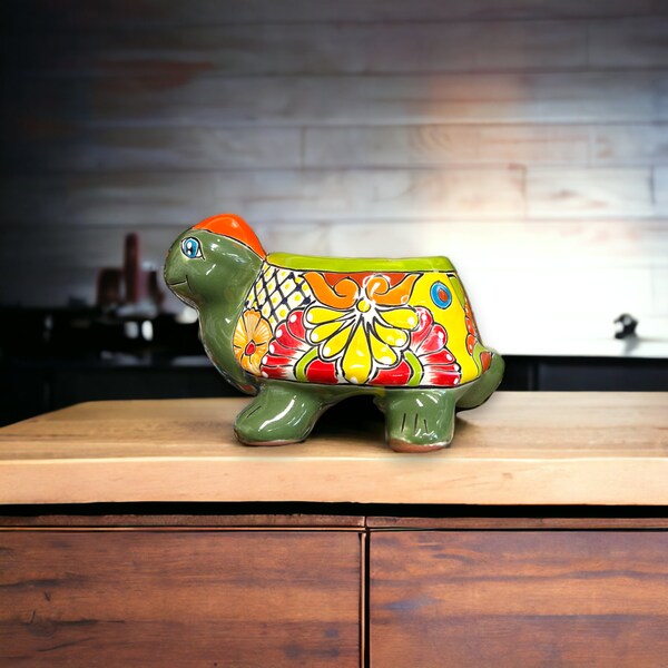 Talavera Pottery Turtle Planter - Etsy