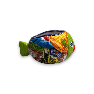 Small Talavera Fish Planter Colorful Hand-painted Mexican Statue ...
