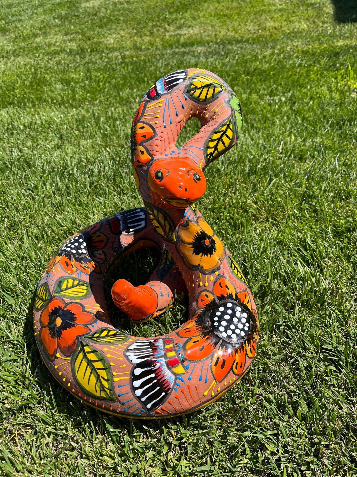 Handmade Snake Statue | Hand Painted Talavera Artwork (large Size) - Etsy