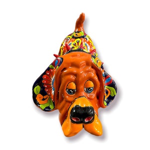 Colorful Hand-painted Talavera Dog Statue Charming Mexican Pottery ...