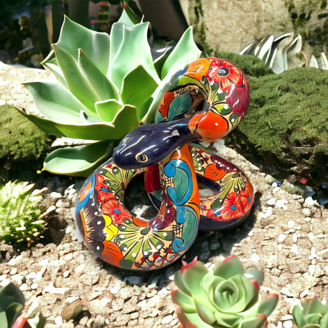 Handmade Snake Statue Hand Painted Talavera Artwork large Size - Etsy
