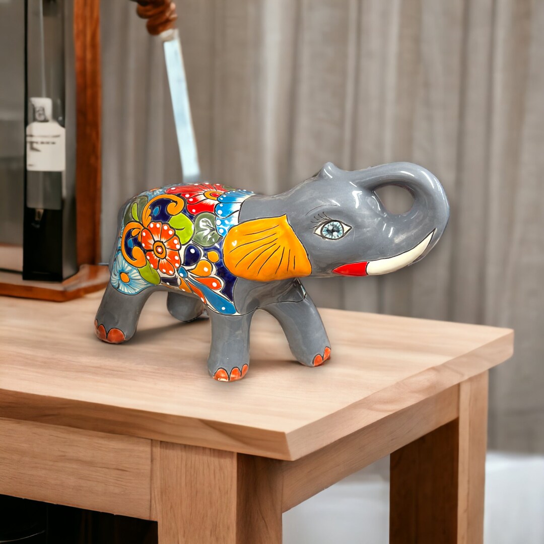 Colorful Talavera Elephant Coin Bank Handmade Medium Piggy - Etsy