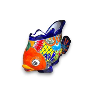 Large Talavera Fish Planter | Hand-painted Mexican Statue Pottery - Etsy