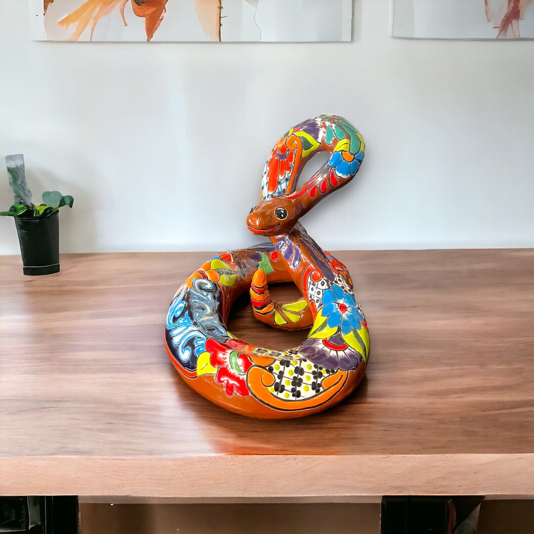 Handmade Snake Statue Hand Painted Talavera Artwork large Size - Etsy