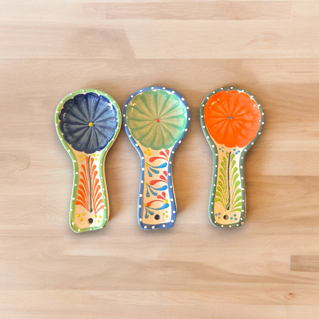 Vibrant Talavera Terracotta Spoon Rest Colorful Mexican Handmade ...