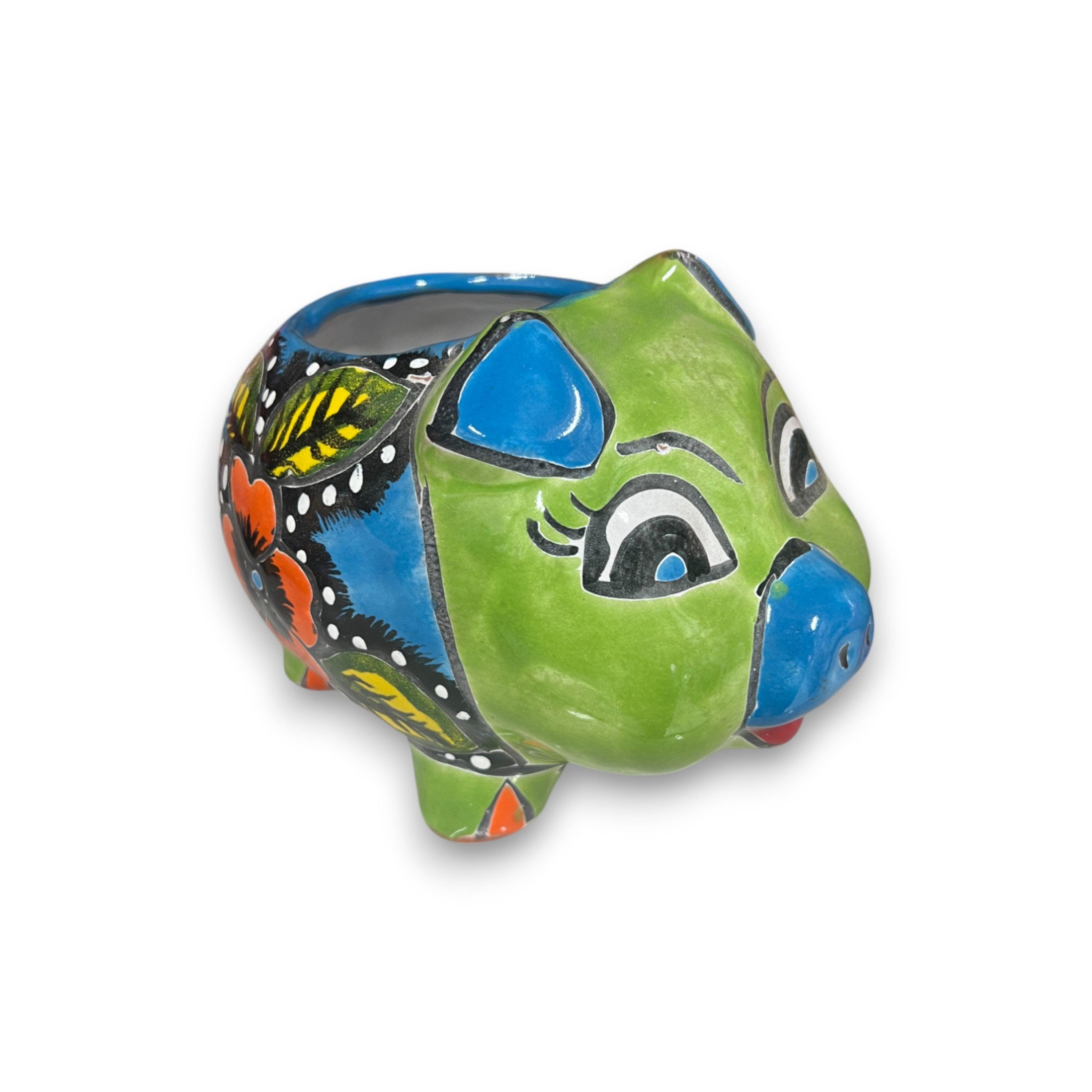 Talavera Pig Planter | Colorful Hand-painted Mexican Flower Pot - Etsy