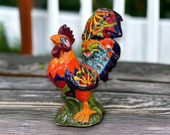 Mexican Rooster, FUCHSIA, Medium-sized, Rooster Folk Art, Barro Betus ...