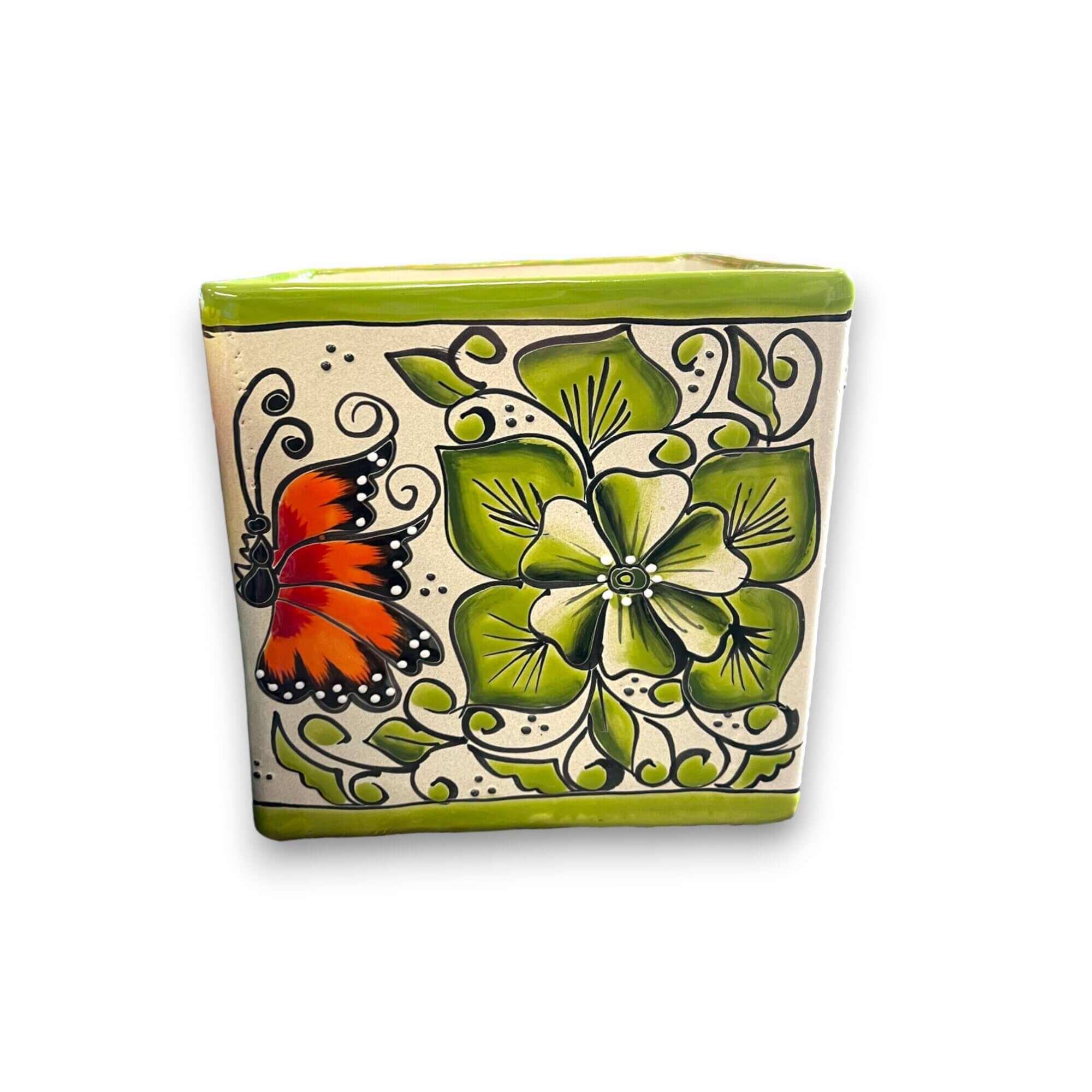 Set of 3 Hand-painted Talavera Square Planters Set | Colorful Floral ...