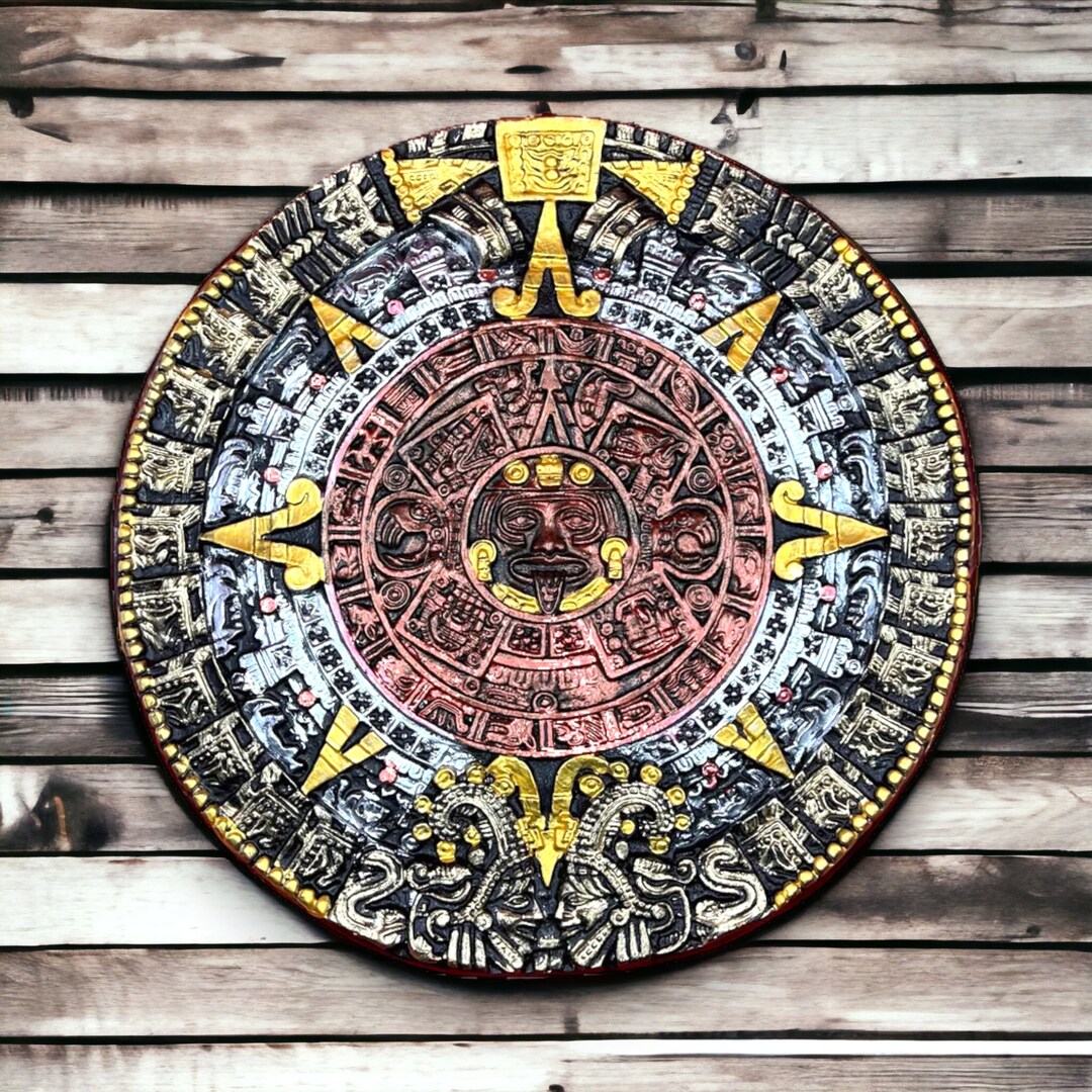 Unique Handmade Artisanal Aztec Calendar 17-inch Wall Art - Etsy