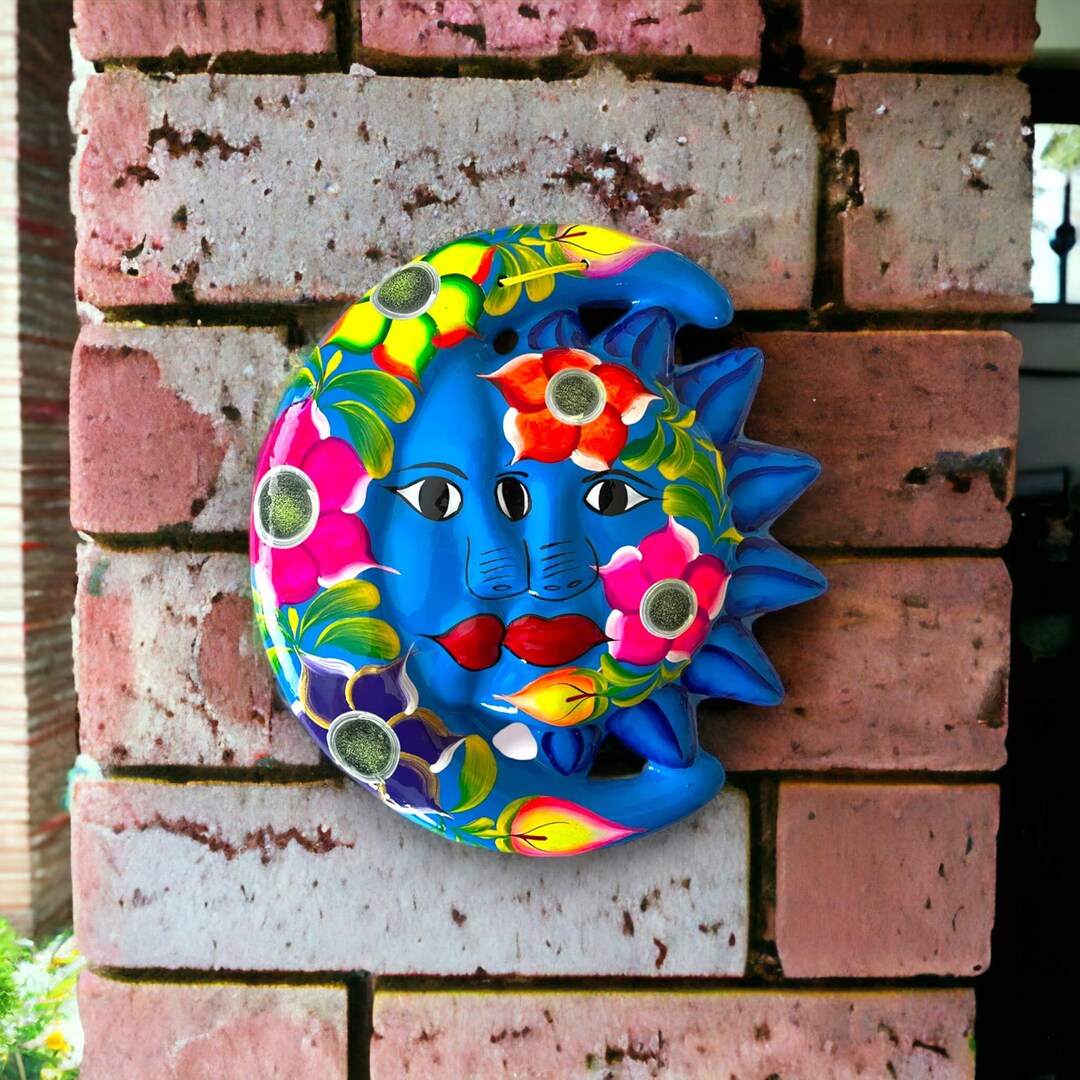 Handcrafted Guerrero Sun and Moon Eclipse Art | Mexican Hand-painted ...