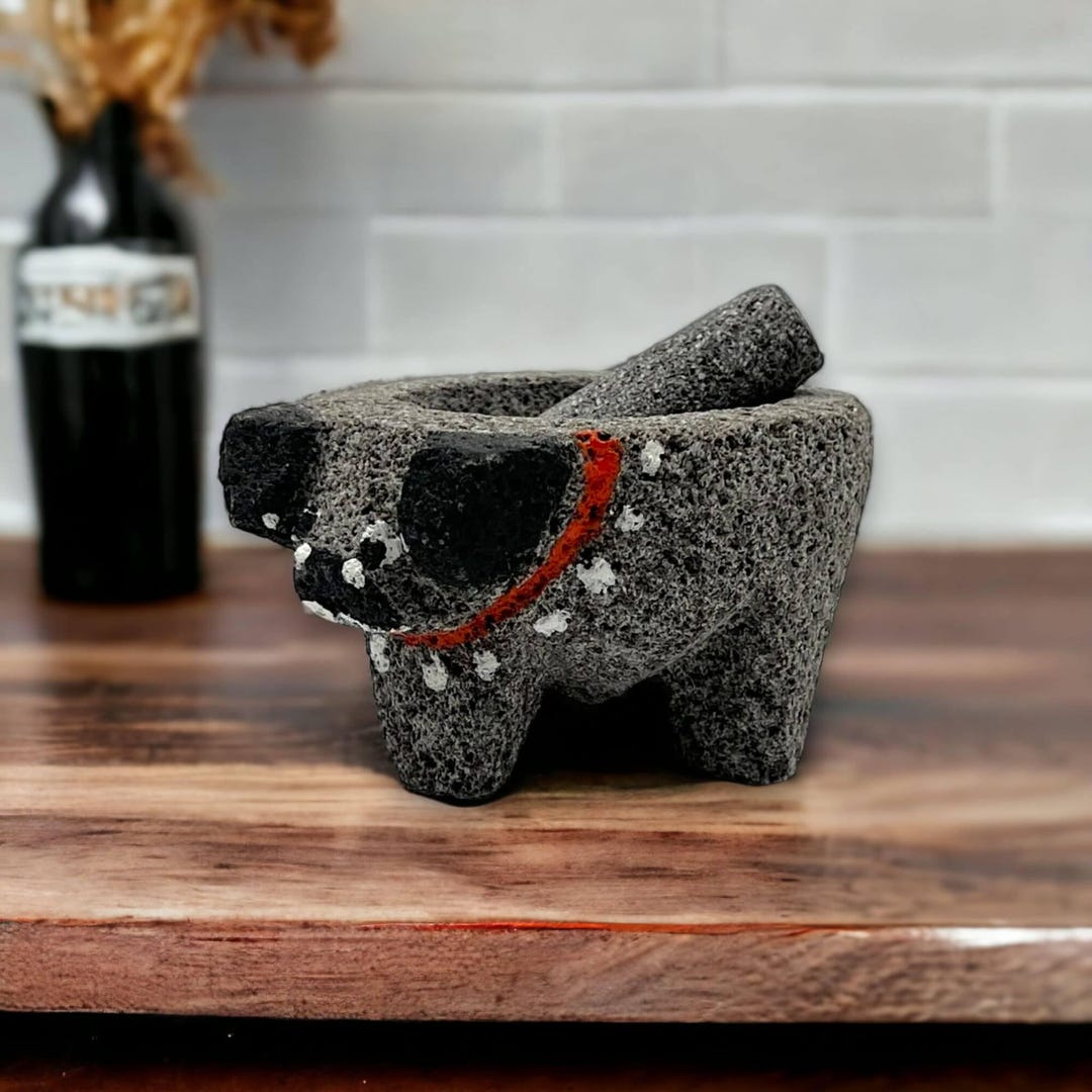 Mexican Volcanic Stone Molcajete | Tiny Animal Mortar & Pestle - Etsy