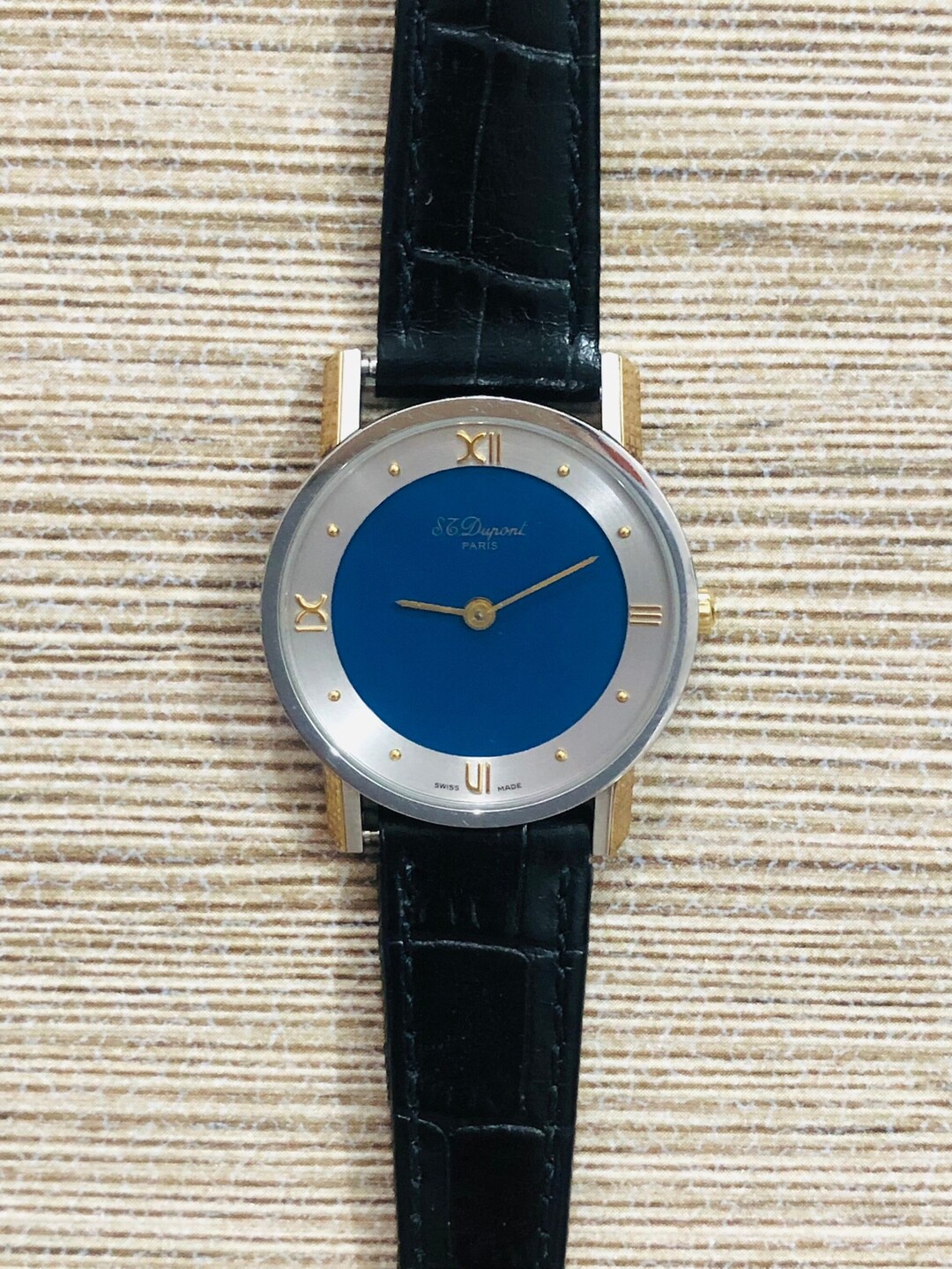 ST Dupont Men's Watch Blue Gold Plated - Etsy