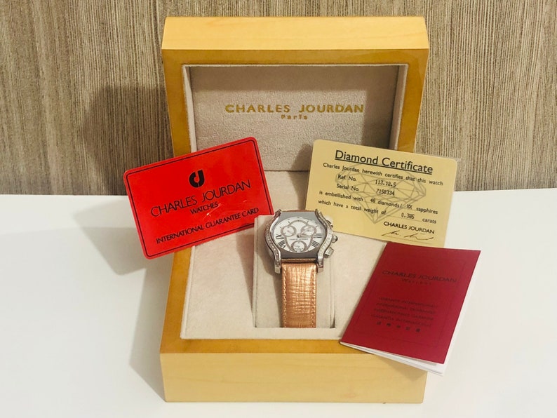 Charles Jourdan Diamond Chronograph Bezel Watch - Etsy