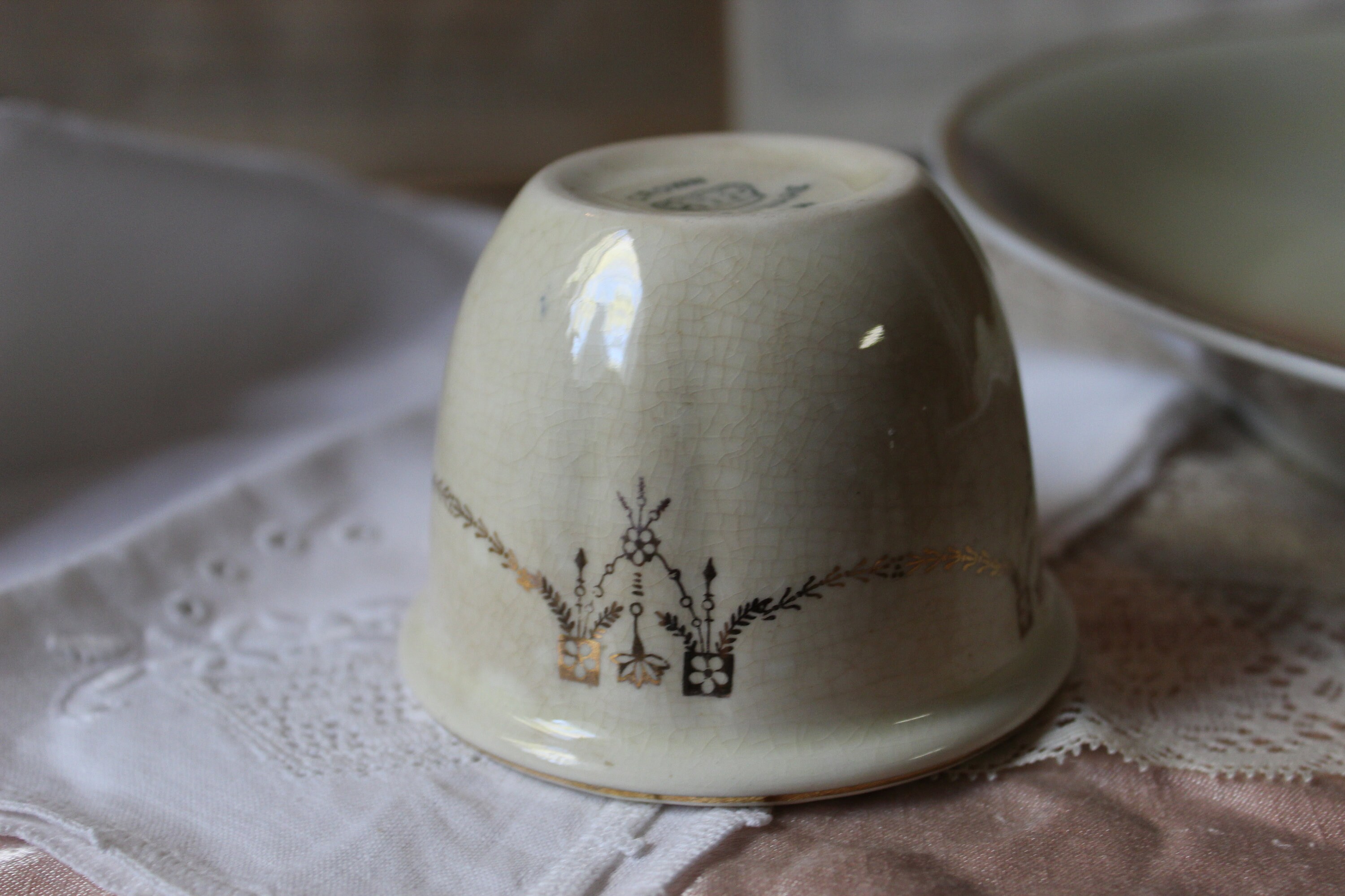 Vintage 1930s Crown Potteries Ovenware Small Custard Cup Pot Ramekin ...
