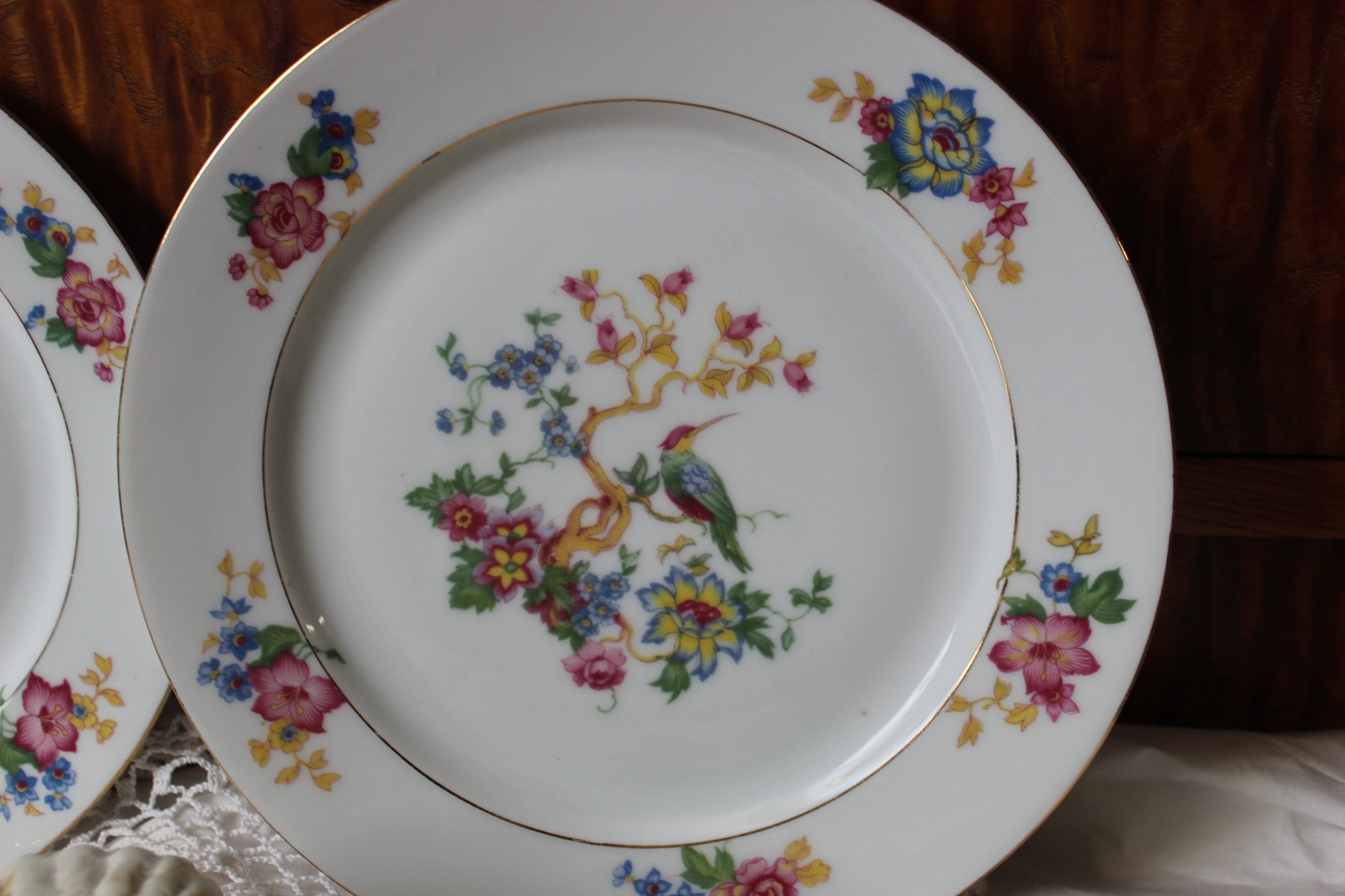 Vintage EPIAG DF Dallwitz Czechoslovakia Bird Floral Motif China diana ...
