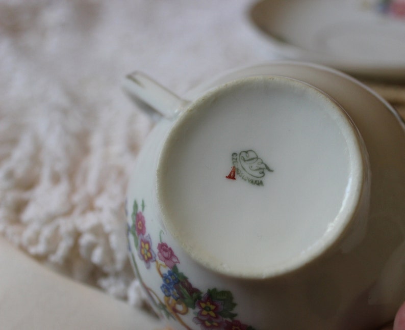 Vintage EPIAG DF Dallwitz Czechoslovakia Bird Floral Motif China diana ...