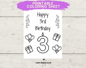 Happy Birthday Coloring Sheet - Etsy