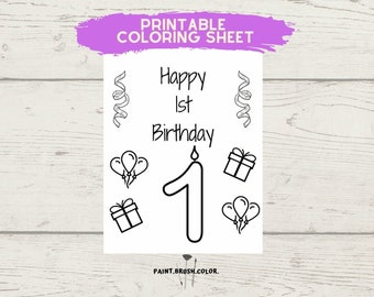 21st Birthday Printable Coloring Sheet Birthday Coloring Page Milestone ...