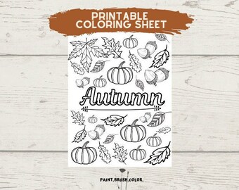 Fall Words Printable Coloring Sheet | Pumpkin Coloring Page | Fall ...