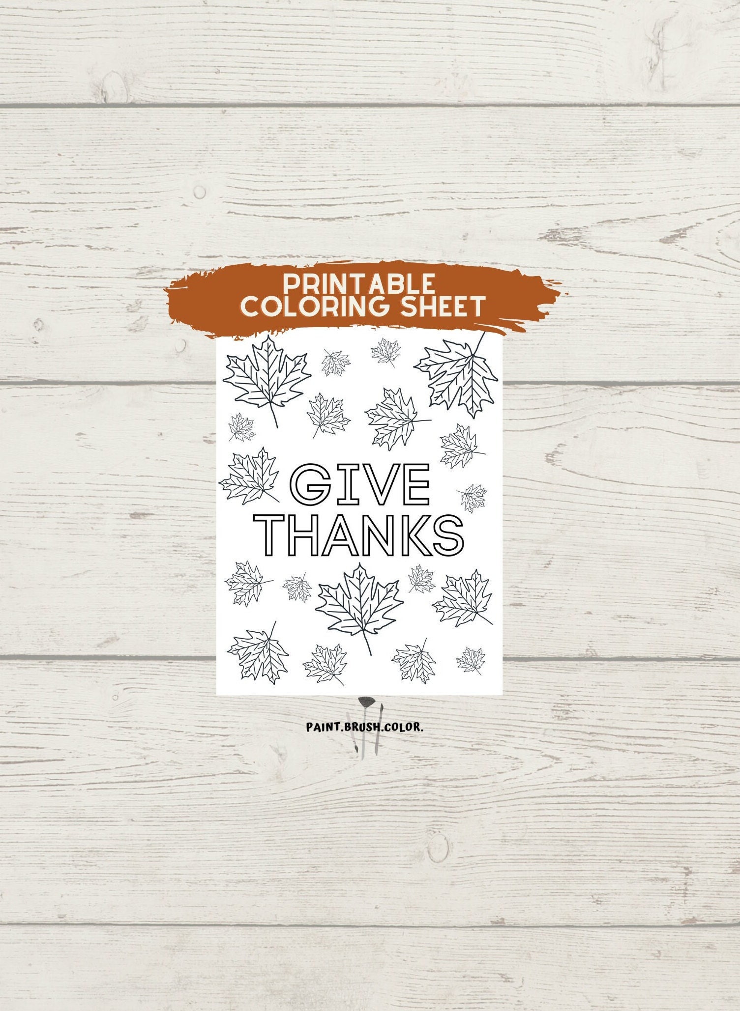 Give Thanks Coloring Sheet | Fall Coloring Download | Thanksgiving ...