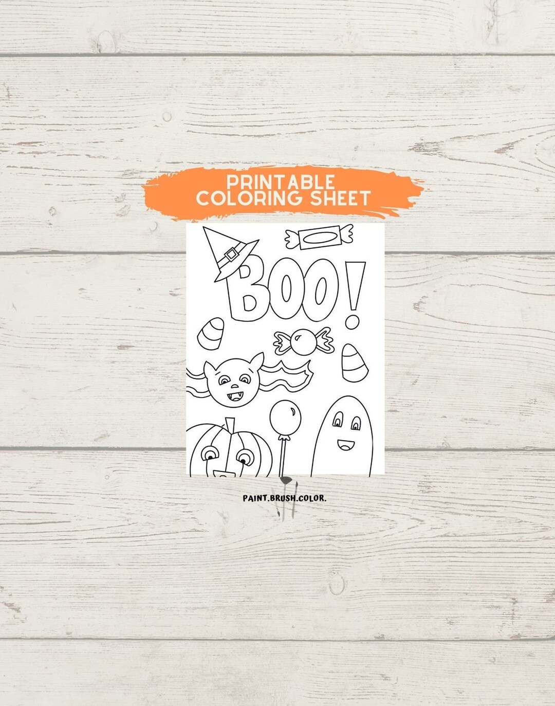 Halloween Boo Printable Coloring Sheet | Hand Drawn Coloring Page ...
