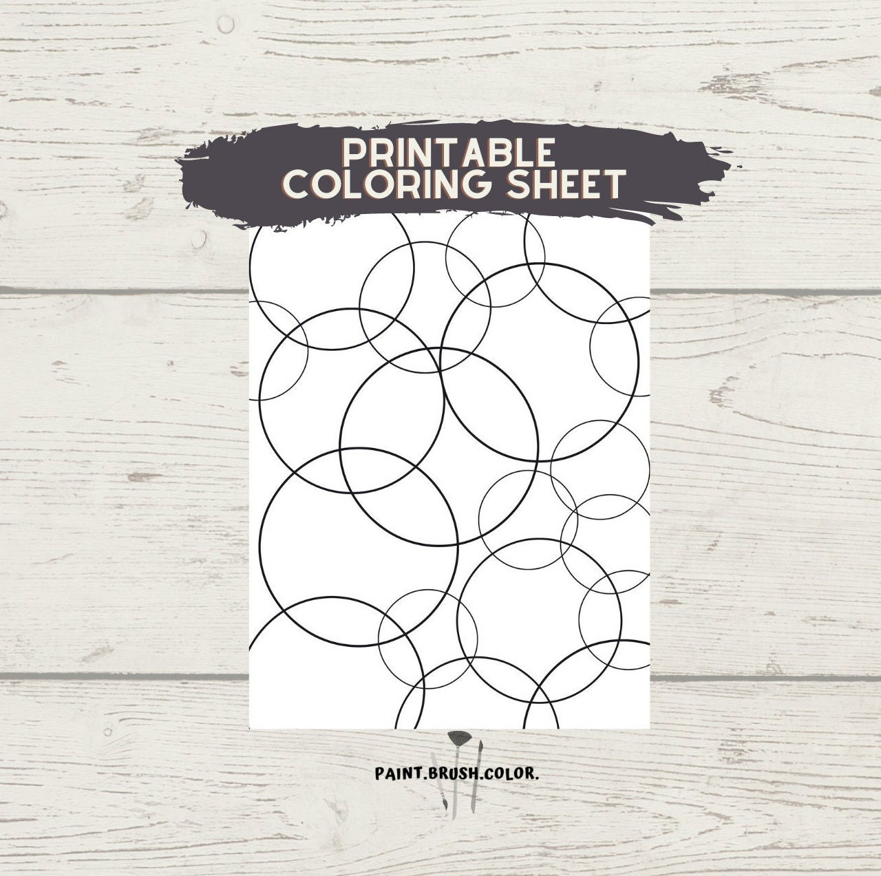 Abstract Circles Printable Coloring Sheet | Simple Design Coloring Page ...