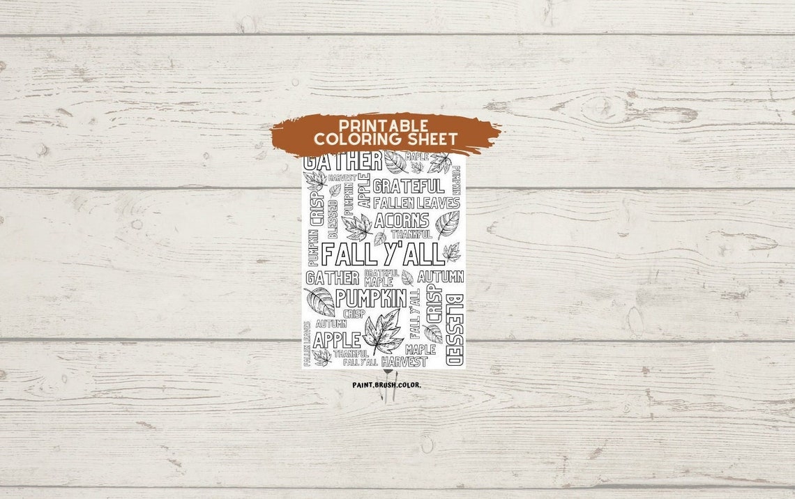 Fall Words Printable Coloring Sheet | Pumpkin Coloring Page | Fall ...