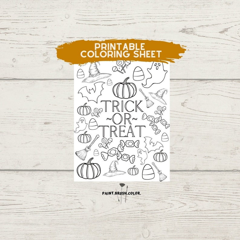 Halloween Printable Coloring Sheet | Coloring Page | Fall Coloring ...