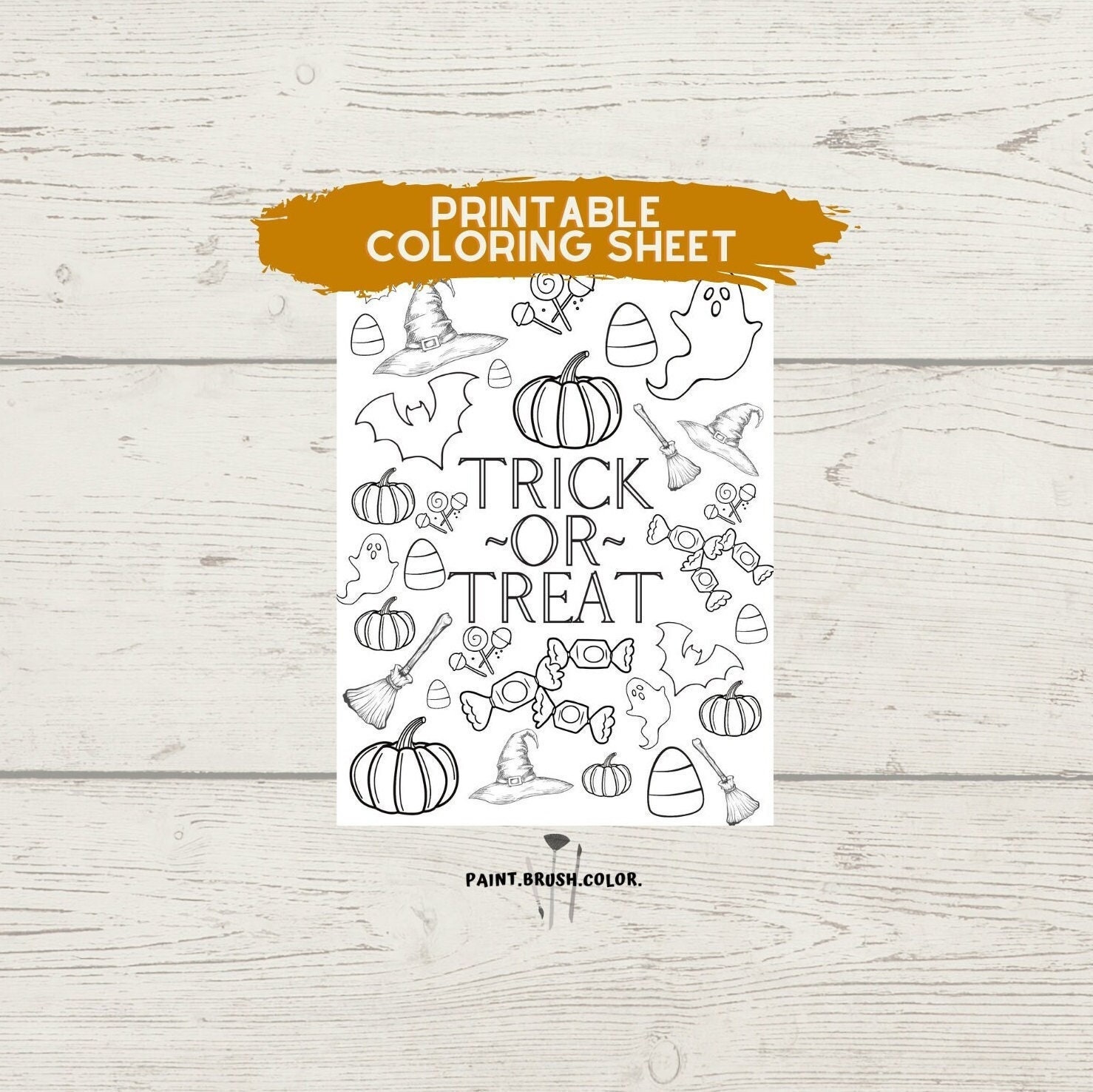 Halloween Printable Coloring Sheet | Coloring Page | Fall Coloring ...