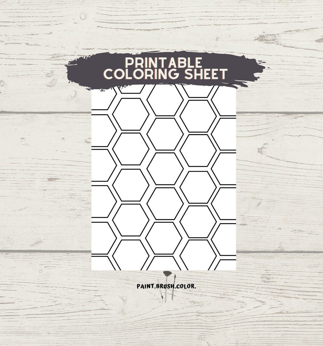 Hexagon Abstract Printable Coloring Sheet | Simple Design Coloring Page ...