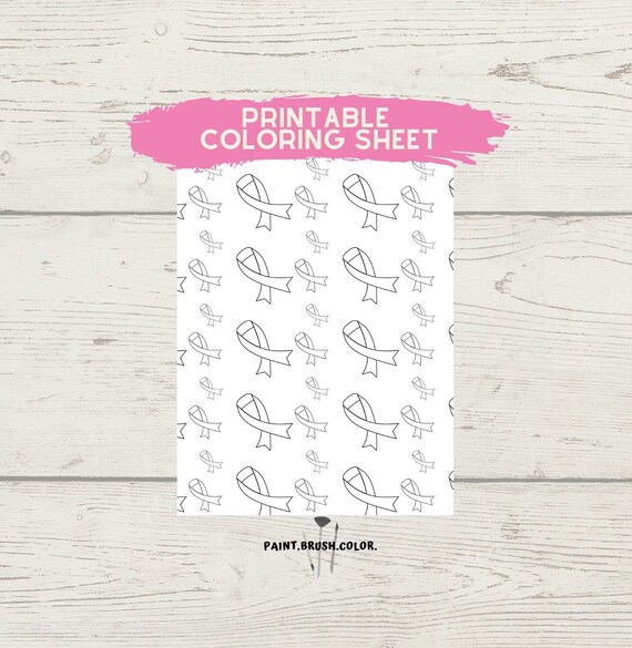 Ribbons Printable Coloring Page Ribbon Awareness Coloring | Etsy