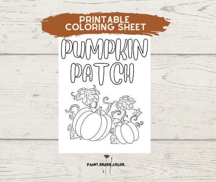 Pumpkin Patch Printable Coloring Sheet Pumpkin Coloring Page Fall ...